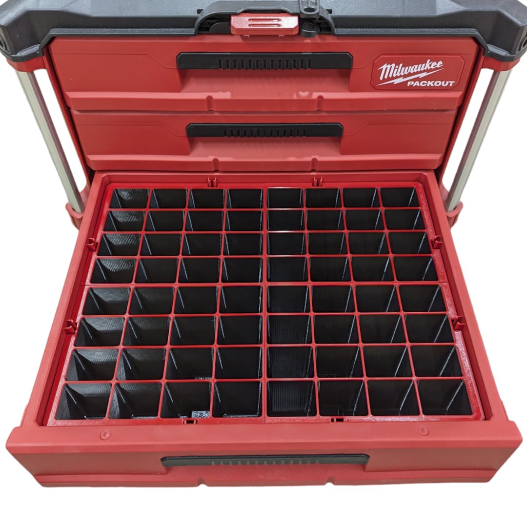 64 Bins Drawer Organizer Insert (Full Drawer) for Milwaukee Packout 3 ...