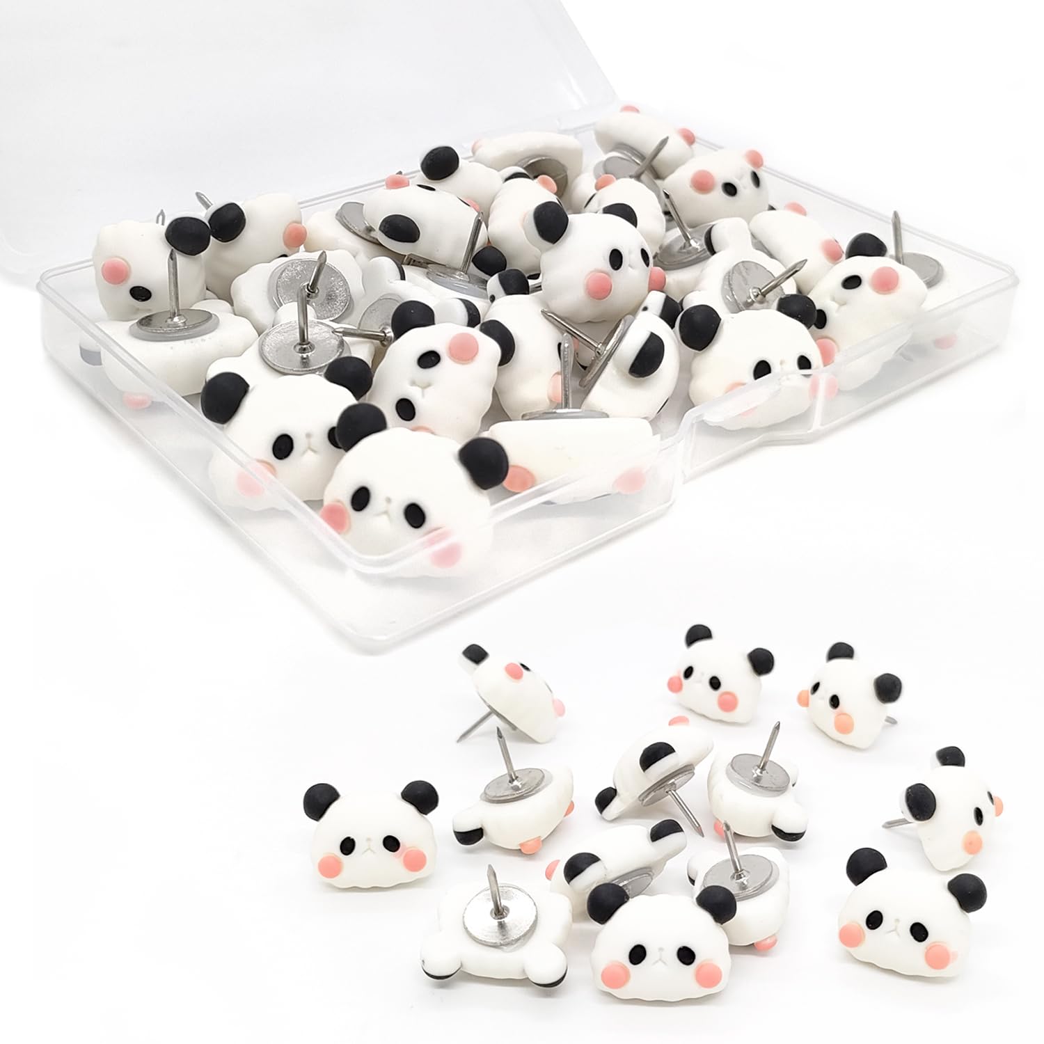 Amazon.com: 30 pcs Panda Push Pins Cute Animal Thumbtacks Decorate Cork ...