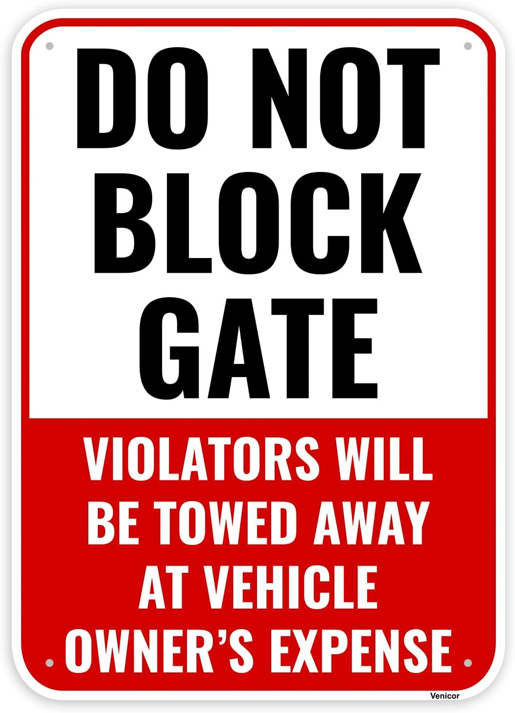 Amazon.com: 1PC Do Not Block Gate Sign, 14 x 10 Inches - Aluminum ...