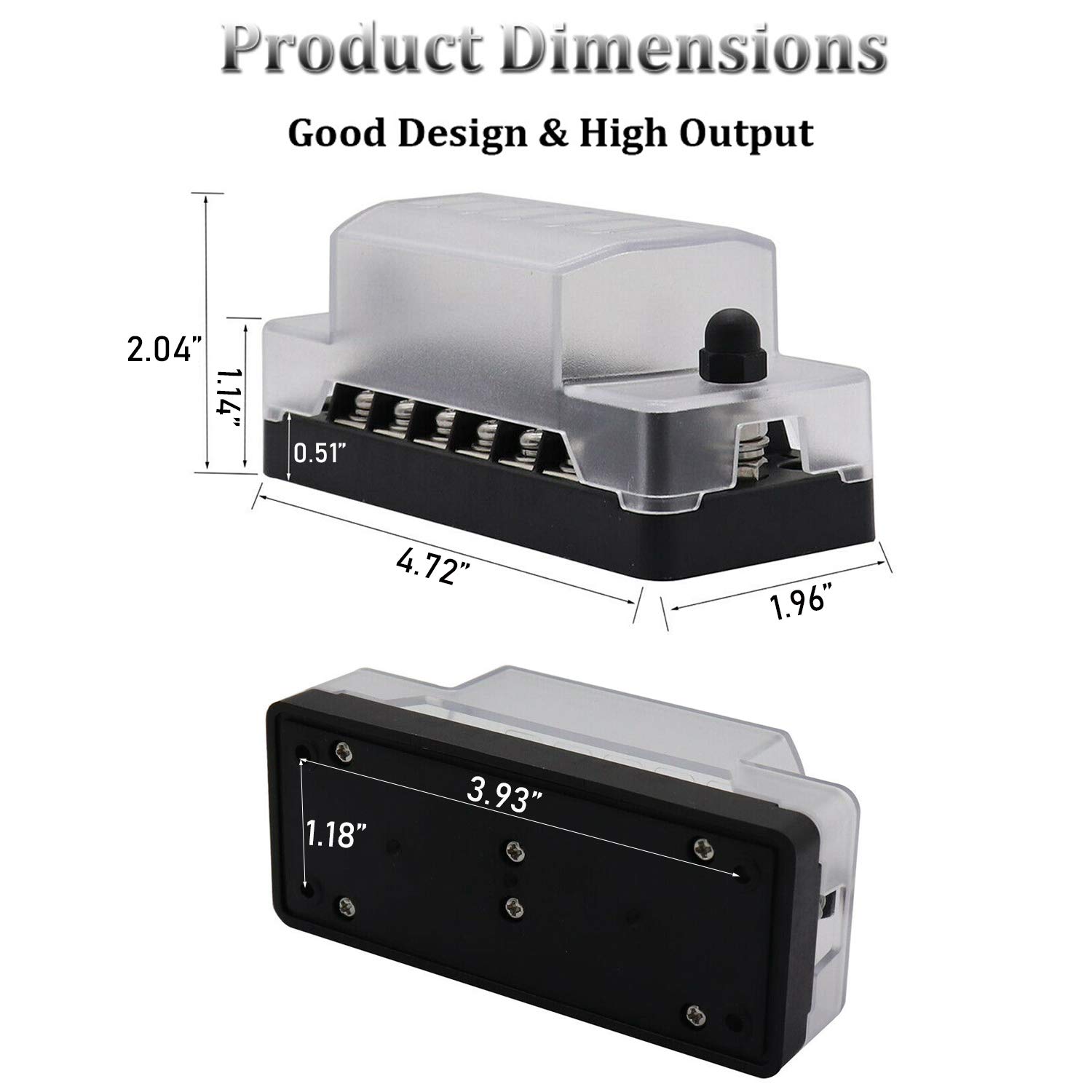 Snapklik.com : PSEQT Mini 6-Way Marine Blade Fuse Block