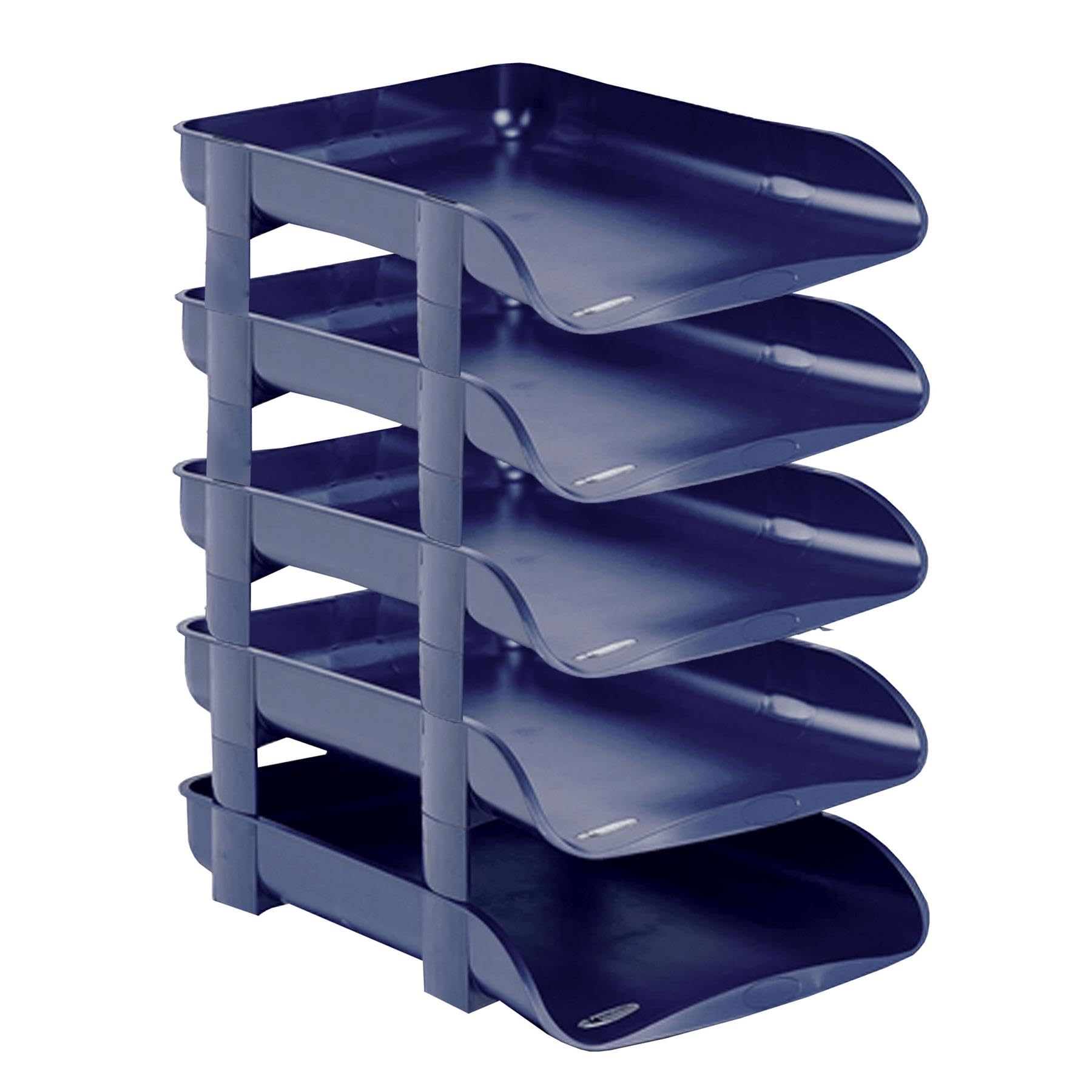 Stackable Plastic Letter Rack Filing Desk Tray A4 Document File Holder ...