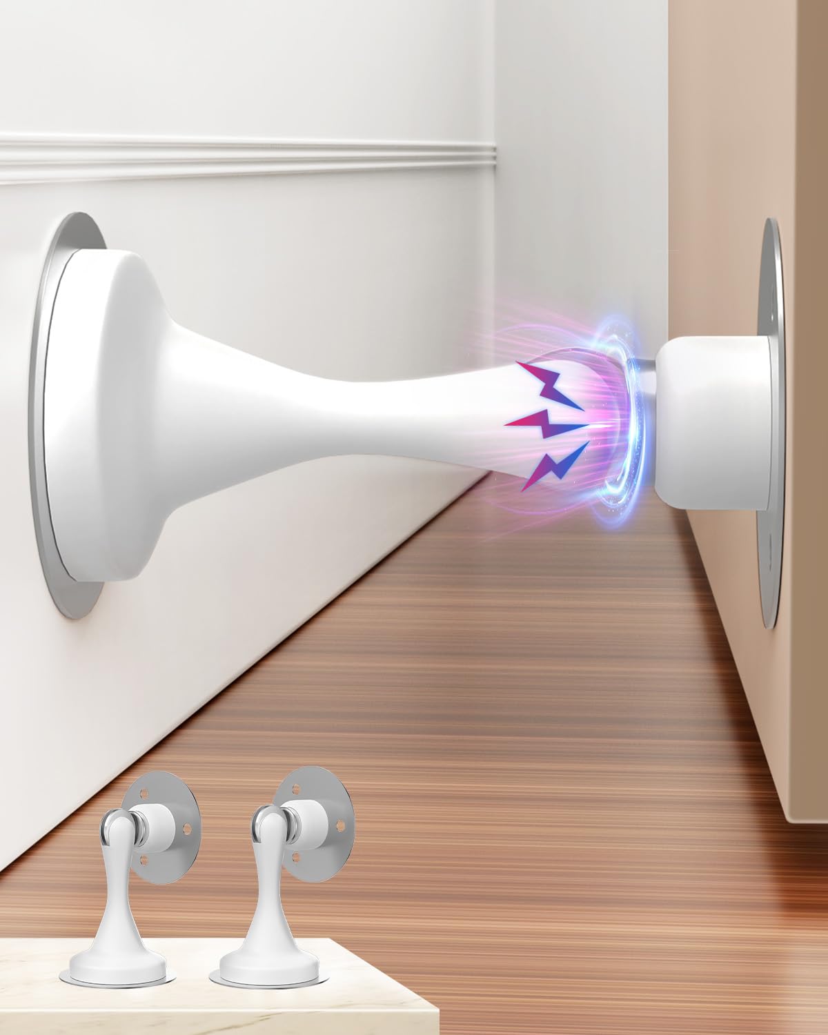 Snapklik.com : Door Stoppers, Magnetic Door Stop 2 Pack Adhesive Stick ...