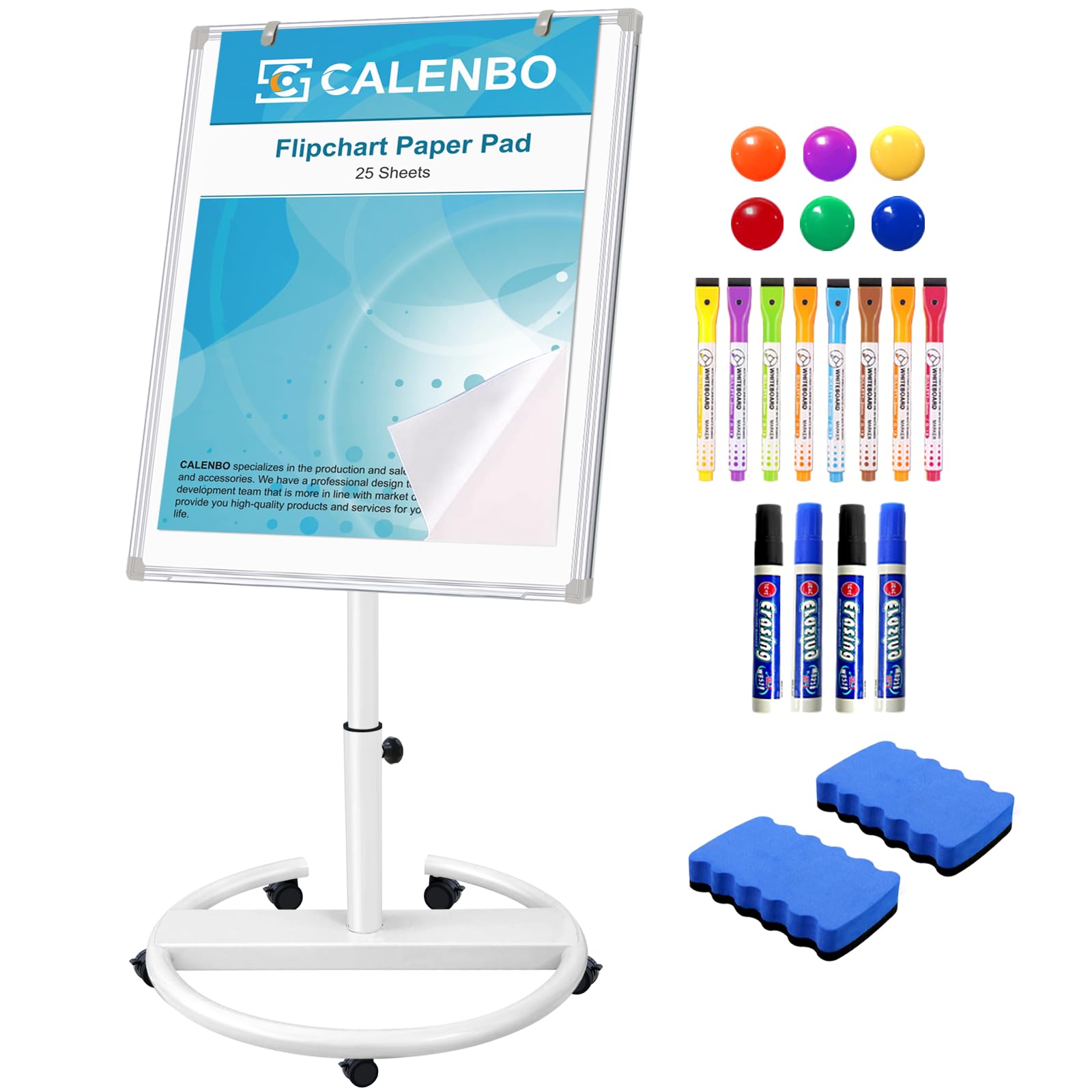 Amazon.com : CALENBO Magnetic Mobile Whiteboard, 40 x 28 inches Height ...