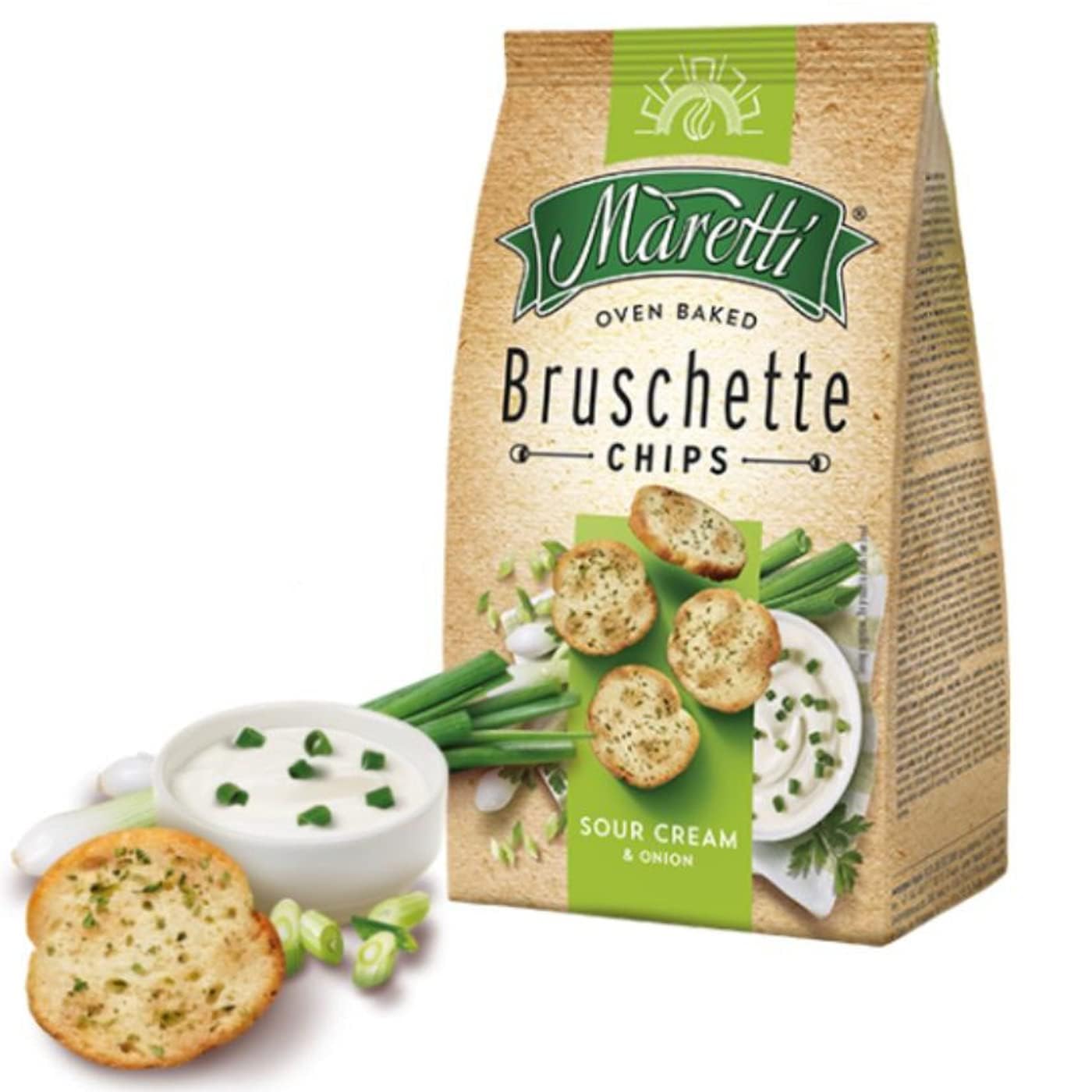 Maretti Oven Baked Bruschette Sour Cream & Onion Chips, 70gm : Amazon ...