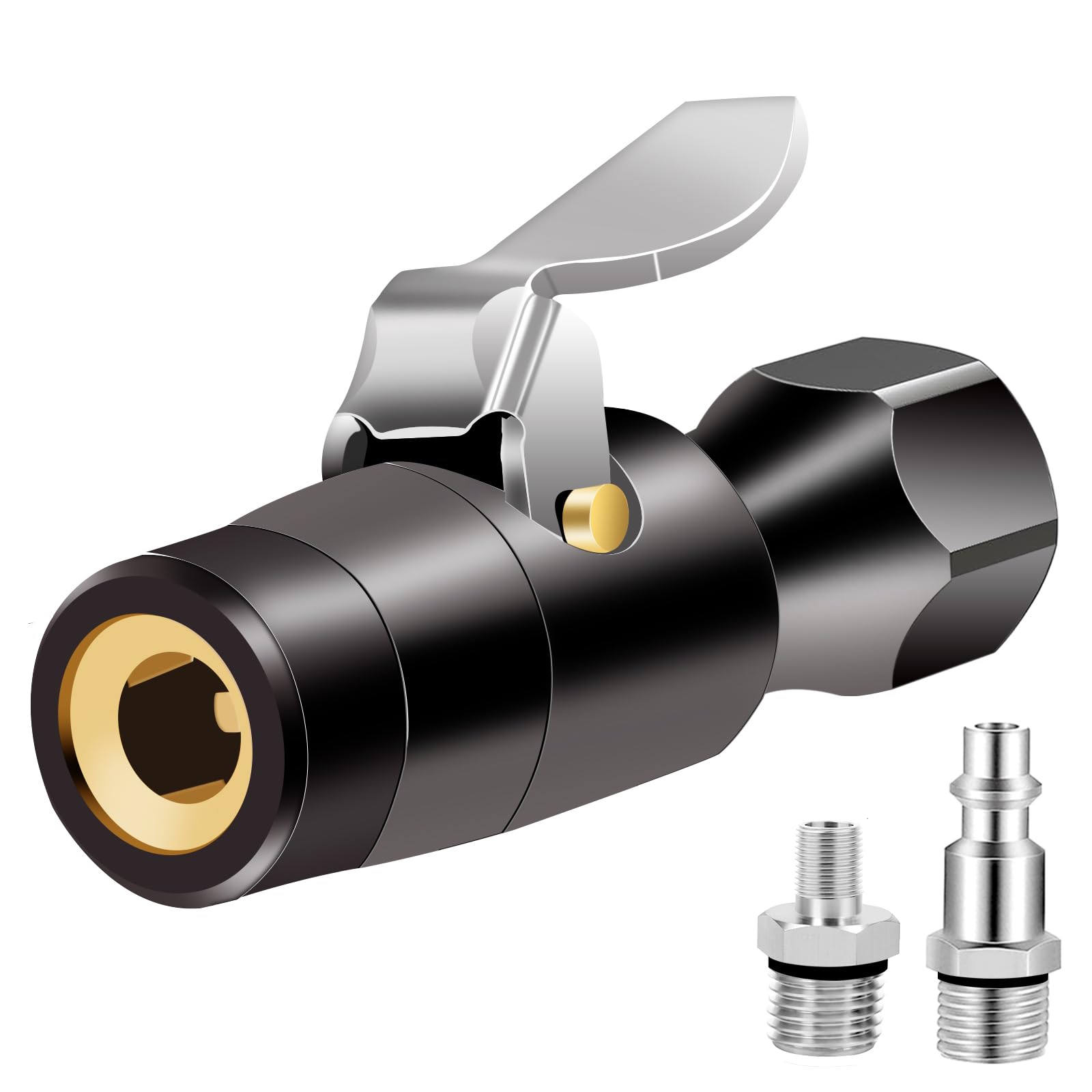 GODESON Air Chuck, Brass Locking Air Chuck with Two Steel Jaws Lock ...