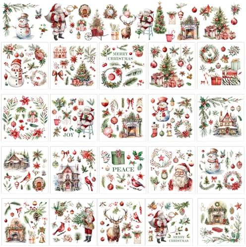 Amazon.com: Sinmoe 10 Sheets Christmas Rub on Transfers for Craft 6 x ...