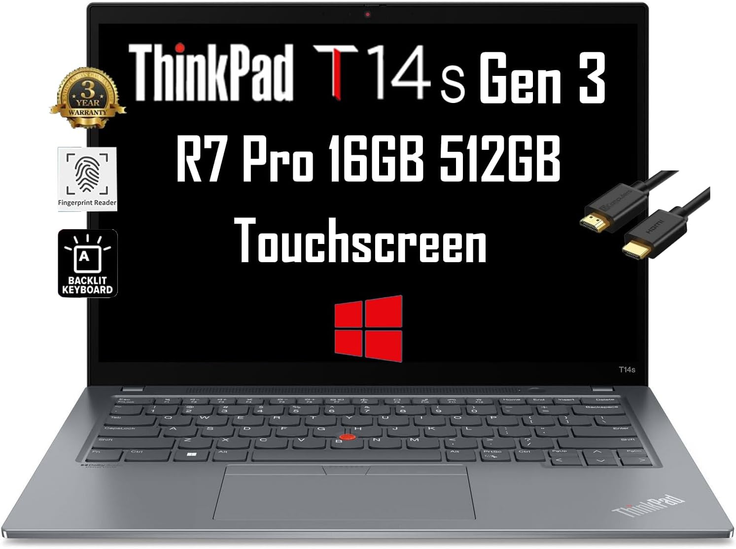 Amazon.com: Lenovo ThinkPad T14s Gen 3 21BR002TUS 14" Notebook - WUXGA ...