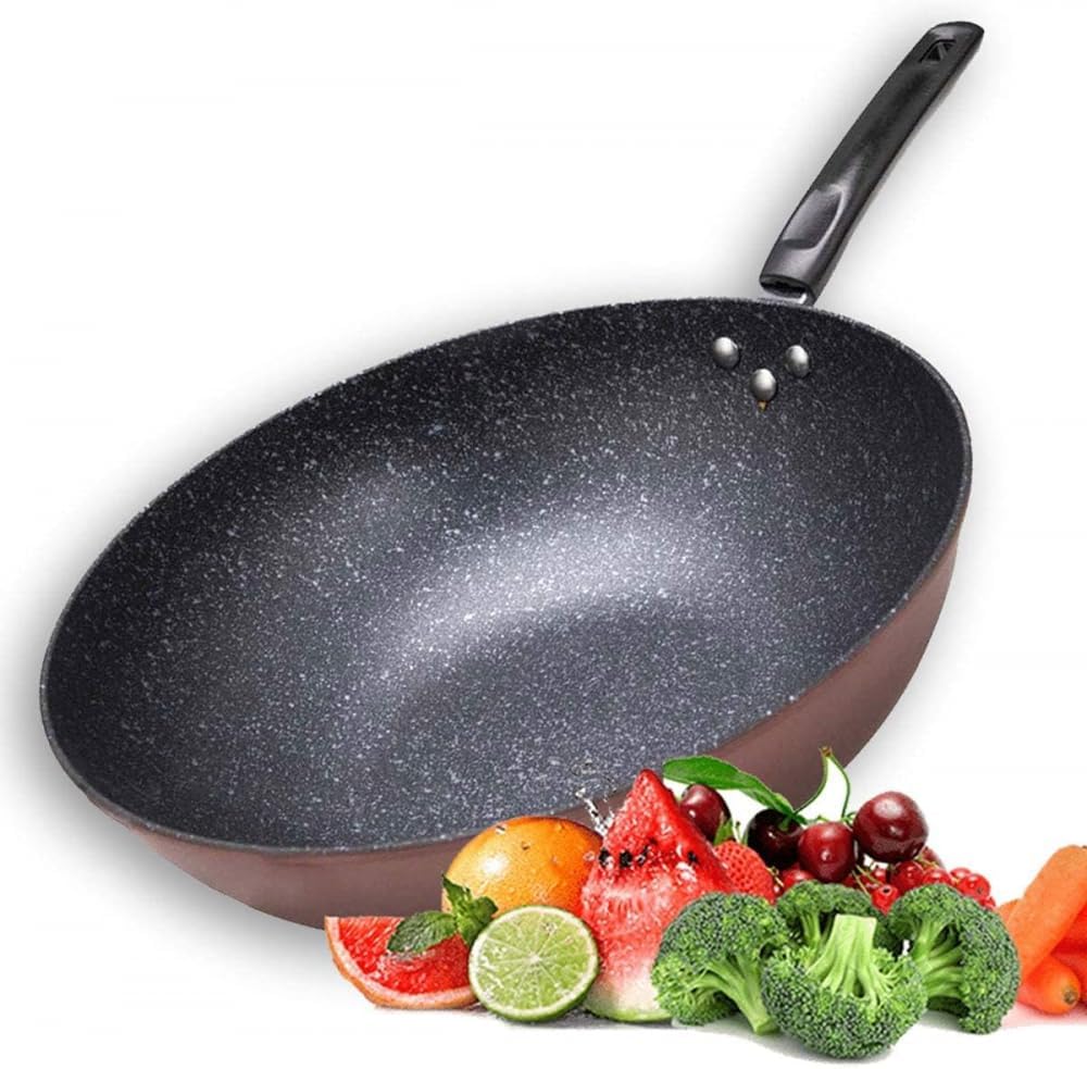 Amazon.com: INTCHE Wok Pan Nonstick with Lid, Woks and Stir Fry Pans ...
