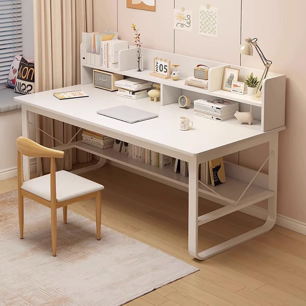 Buy LEDIN Simple Bookshelf Computer Desk, Desktop Table, Study Table ...