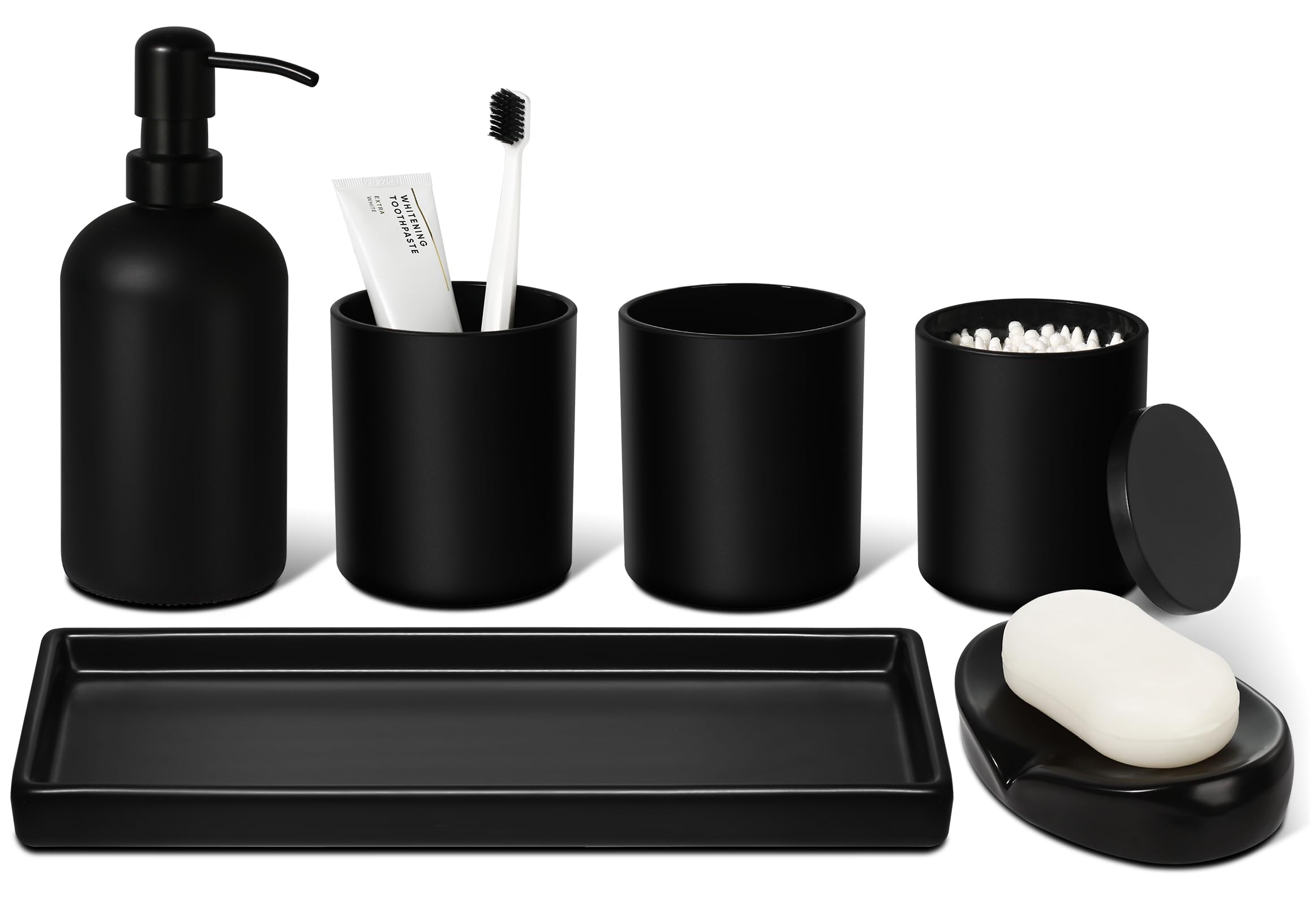 Amazon.com: GMISUN Black Bathroom Accessories Set, 6PCS Matte Black ...