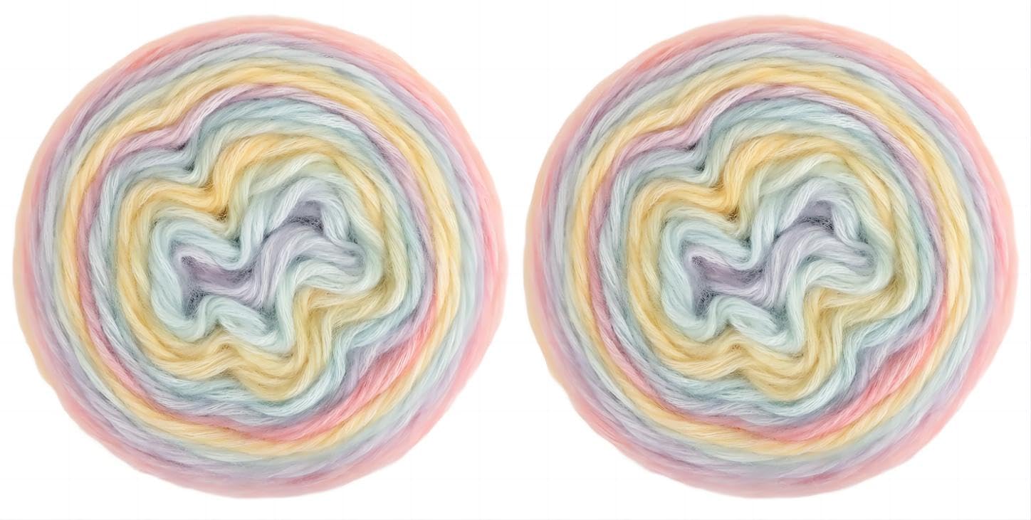 Amazon.com: Lerchiyar Gradient Cake Yarn Multicolor Fairyland Rainbow ...