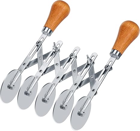 Amazon.com: Juome 5 Wheel Pastry Cutter with Wooden Handle, Multi-Round ...