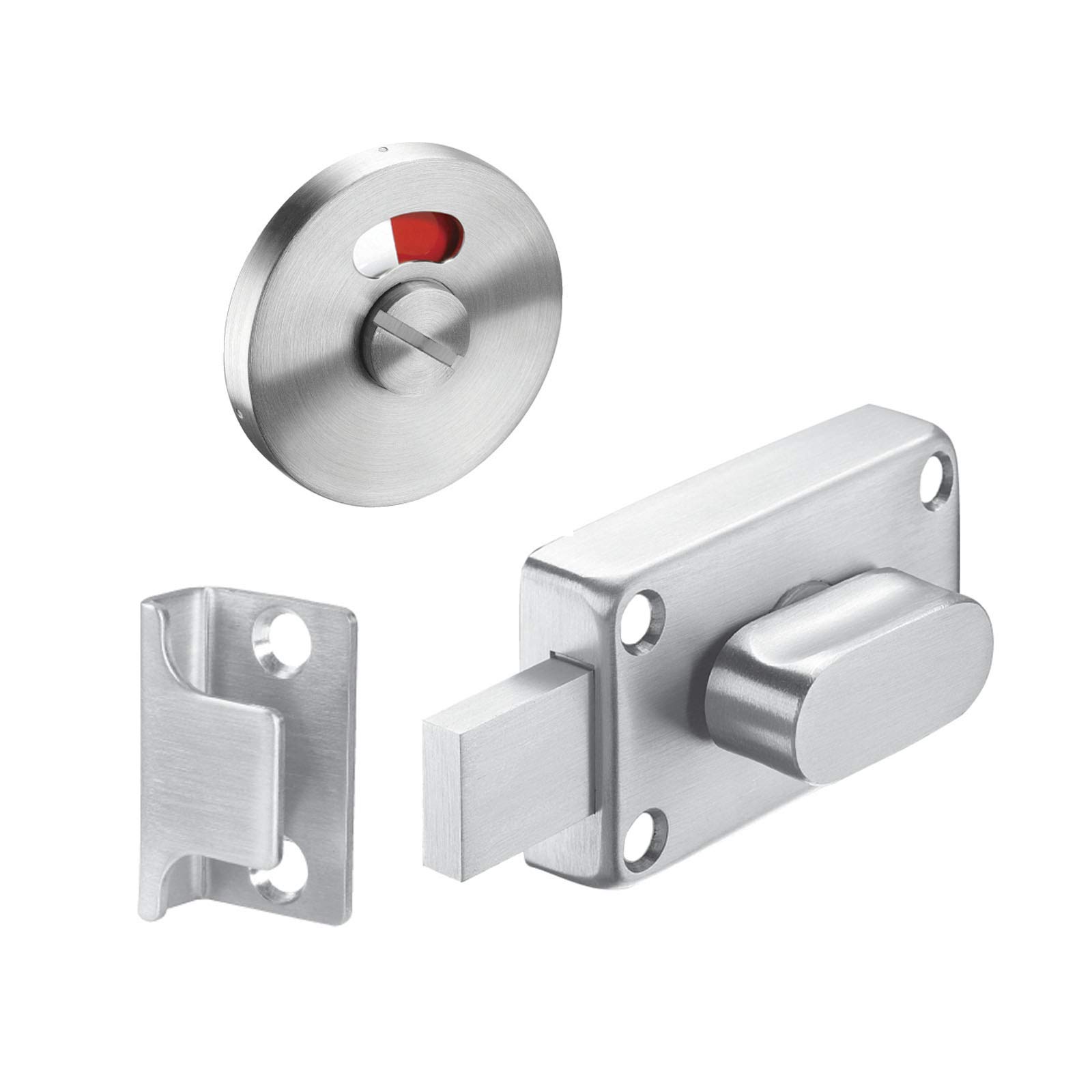 Cubicle Door Lock Pack with Satin Stainless Steel Finish : Amazon.co.uk ...