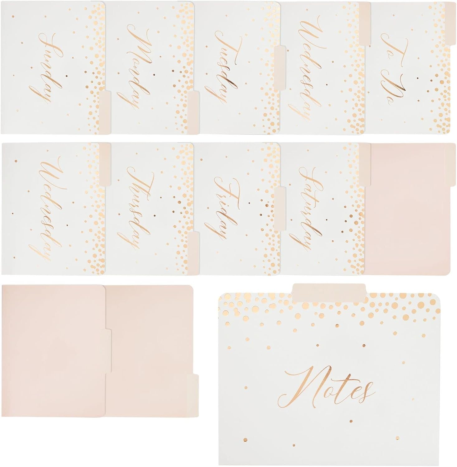 Amazon.com : Rose Gold Days of The Week File Folders, Monday to Sunday ...