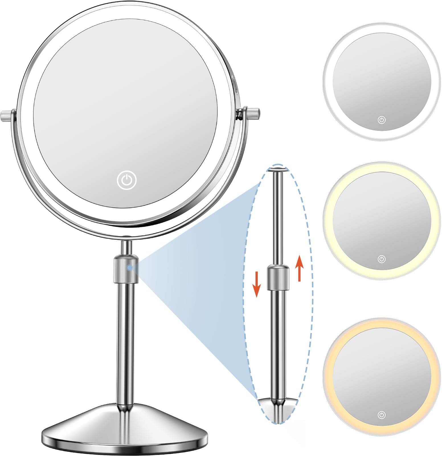 Amazon.com - 10x Large Lighted Makeup Mirror, Rechargeable 8" Height ...