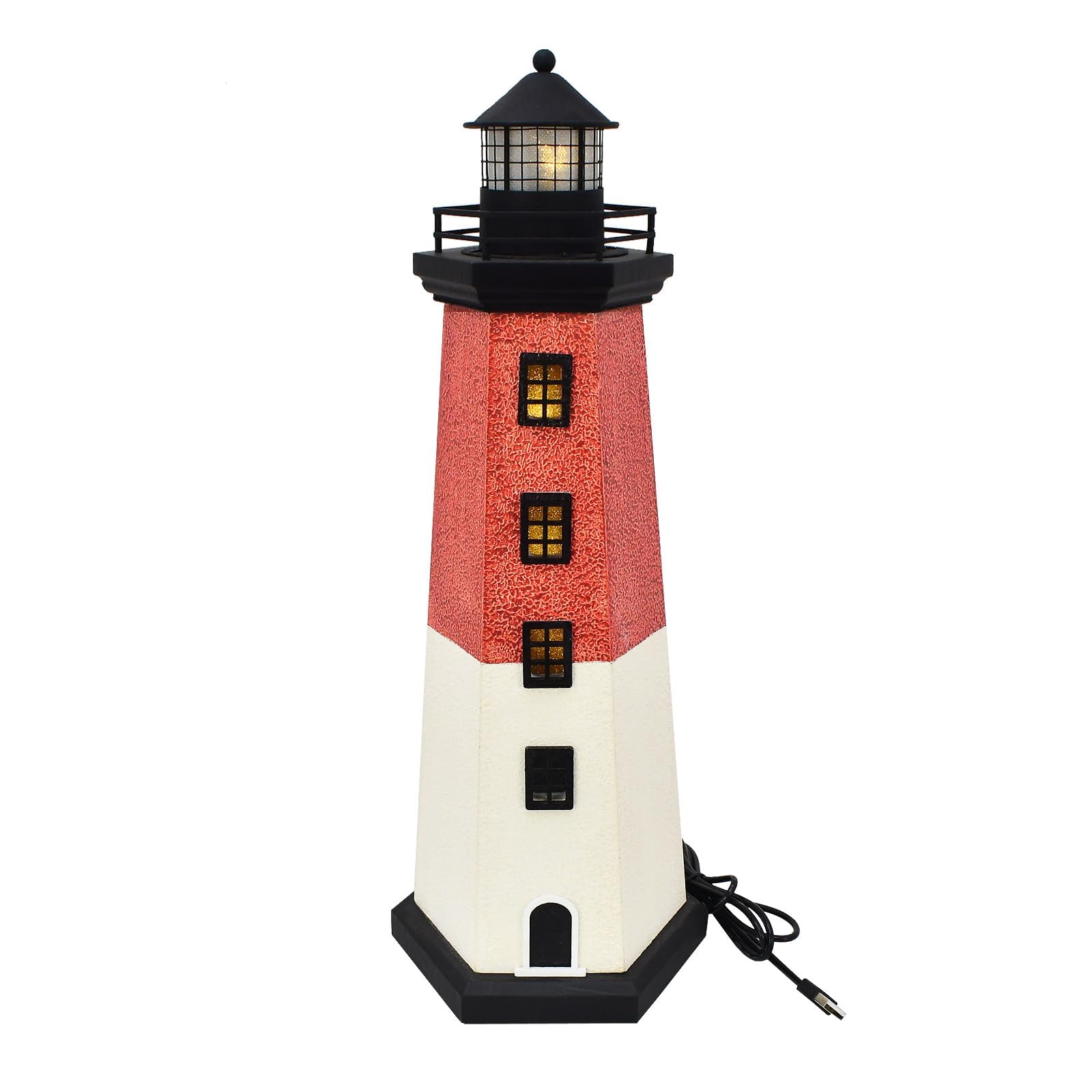 Amazon.com: K KILIPES Wood Lighthouse with Light Beach Decoration for ...