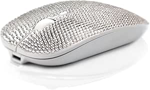 Amazon.com: Bling Wireless Mouse Sparkly, Silver Rhinestone Glitter ...