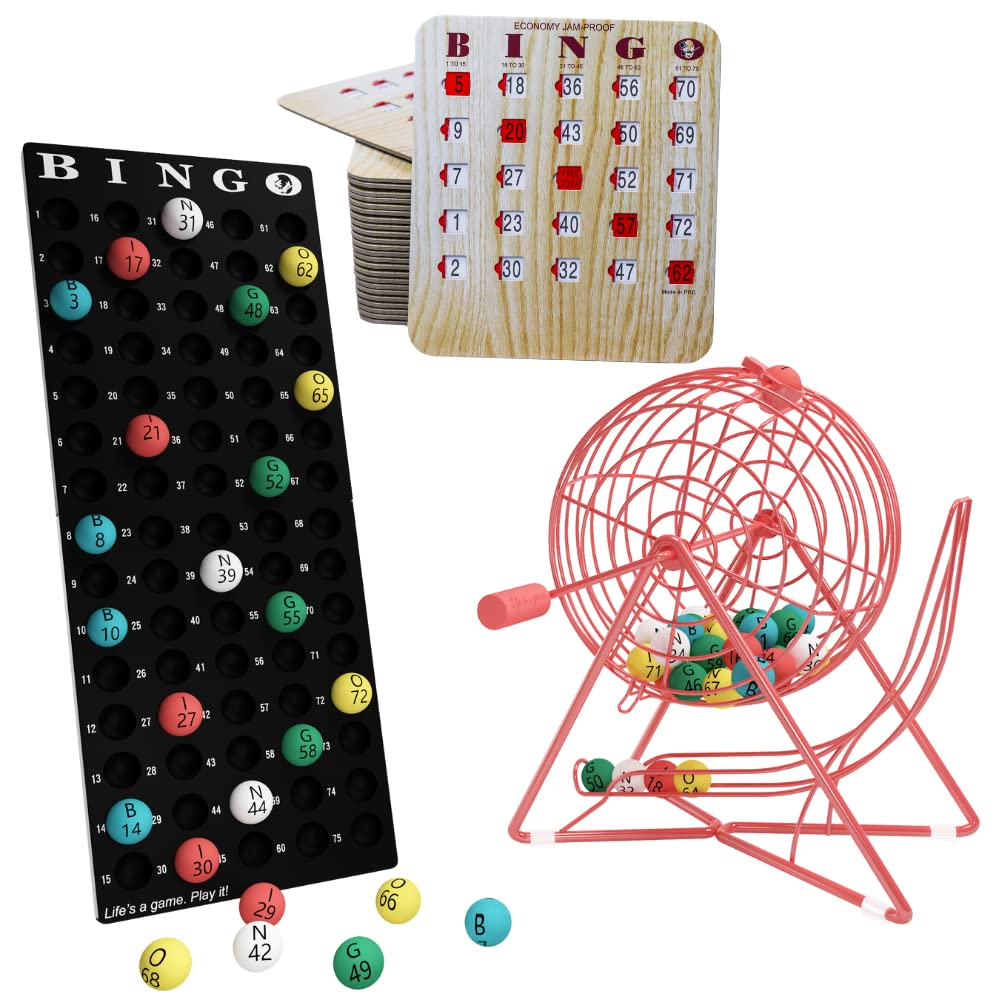 Amazon.com: MR CHIPS Bingo Cage and Balls Set with 25 Shutter Slide ...