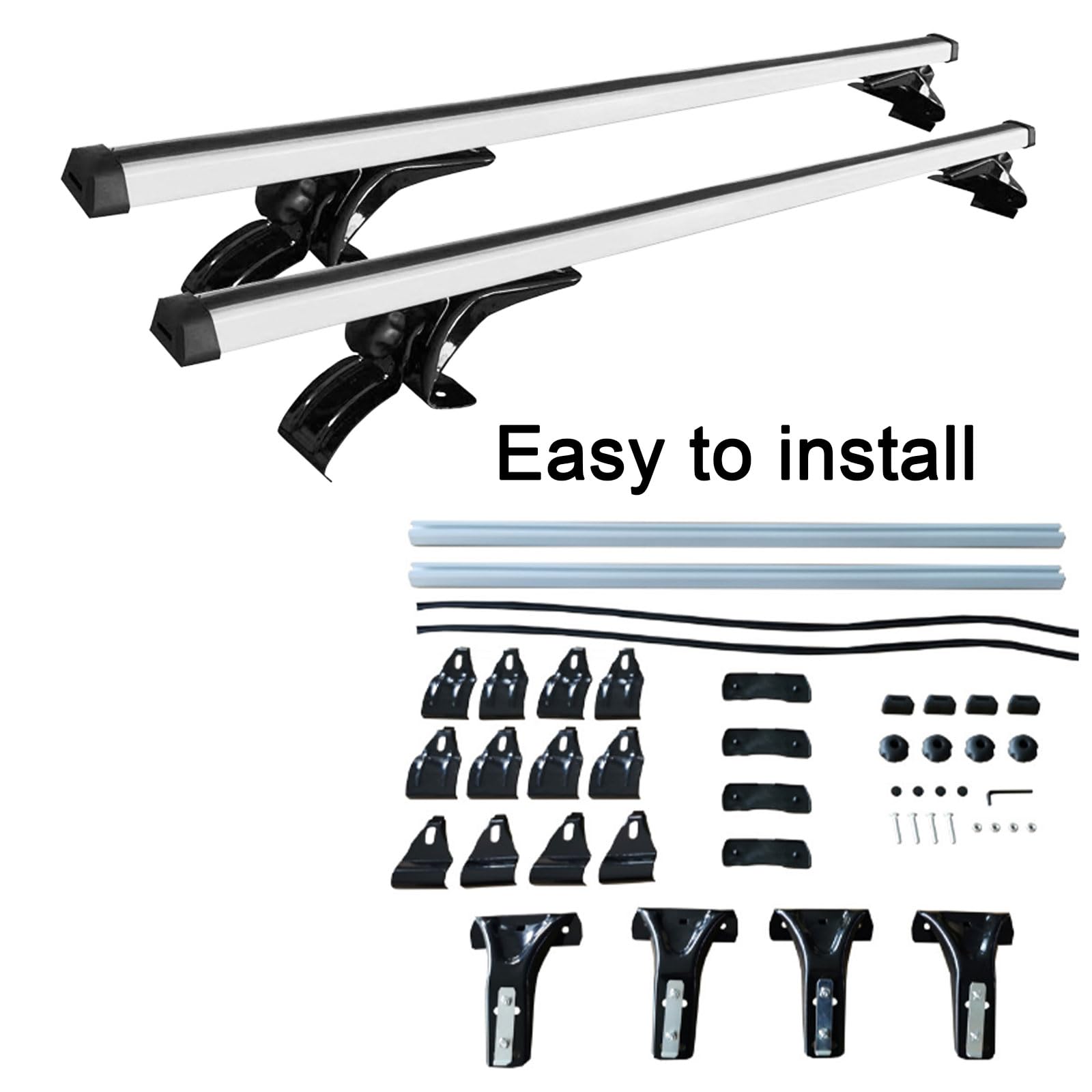 Universal Roof Rack Cross Bars for Sedans Without Rails, 49" Adjustable ...