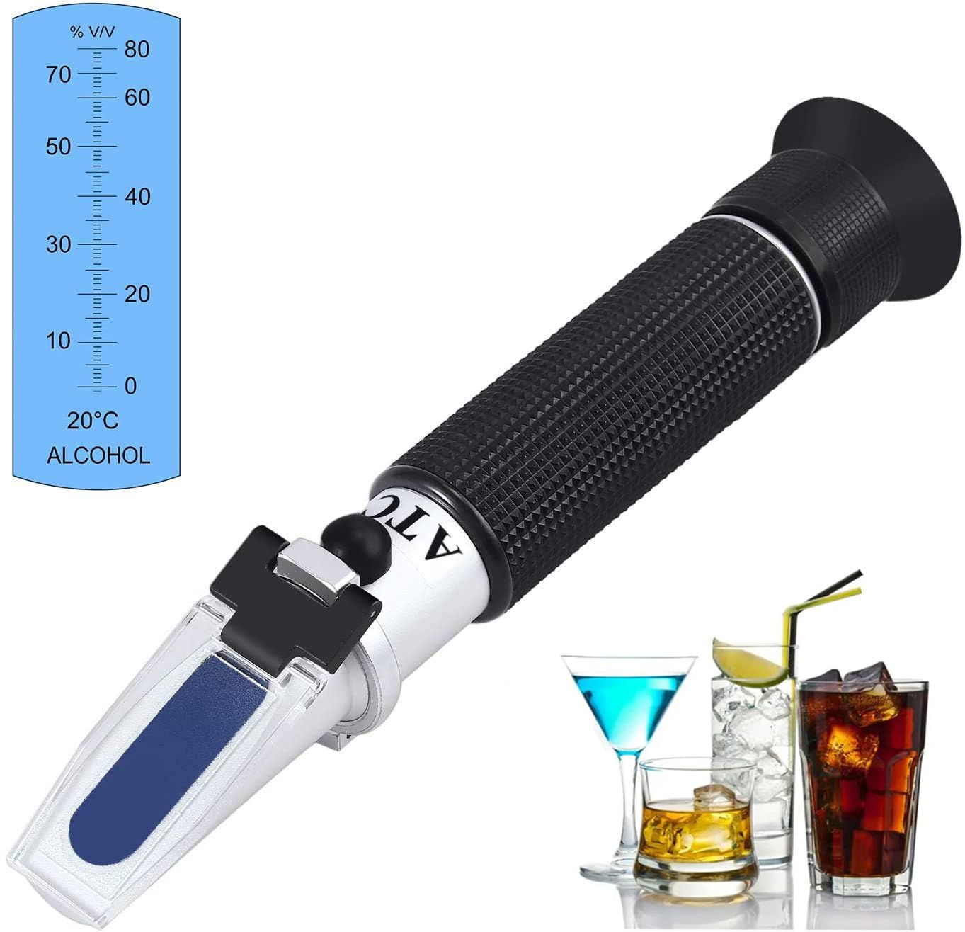 Alcohol Refractometer for Spirit Alcohol Volume Percent Measurement 0 ...