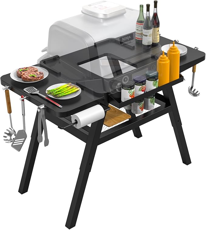 Ninja Woodfire Adjustable Grill Stand - Foldable BBQ Table for OG700 ...