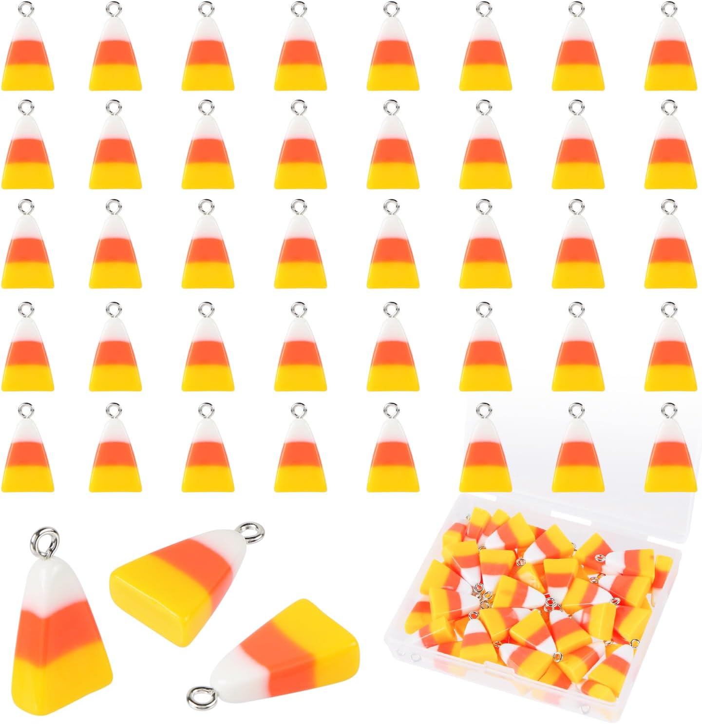Amazon.com: 30 Pcs Fake Candy Corn Charms for Jewelry Making, Cute ...