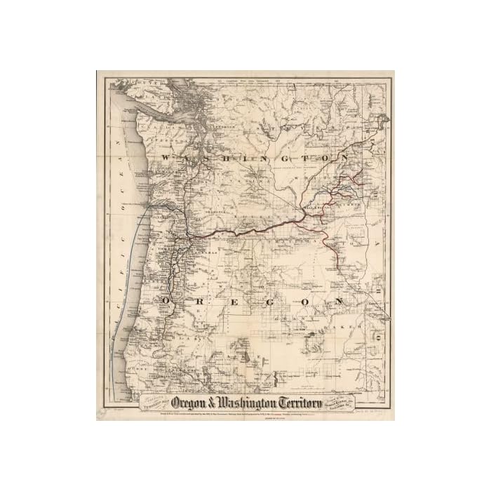 Buy 1880 Map Colton's township map of Oregon & Washington Territory ...