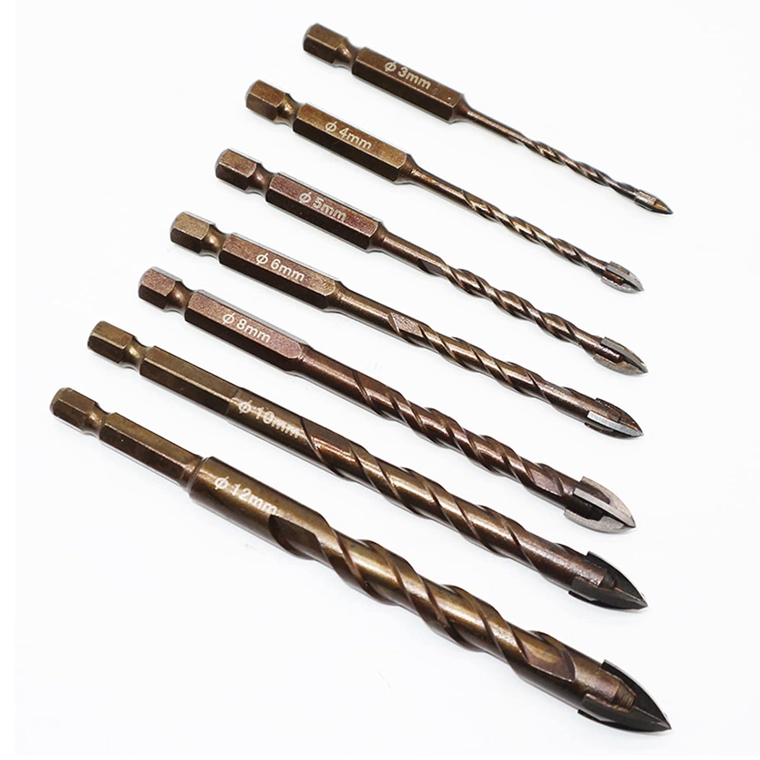 Amazon.com: Onyehn 7Pcs Cross Hex Shank Concrete Drill Bits Set for ...