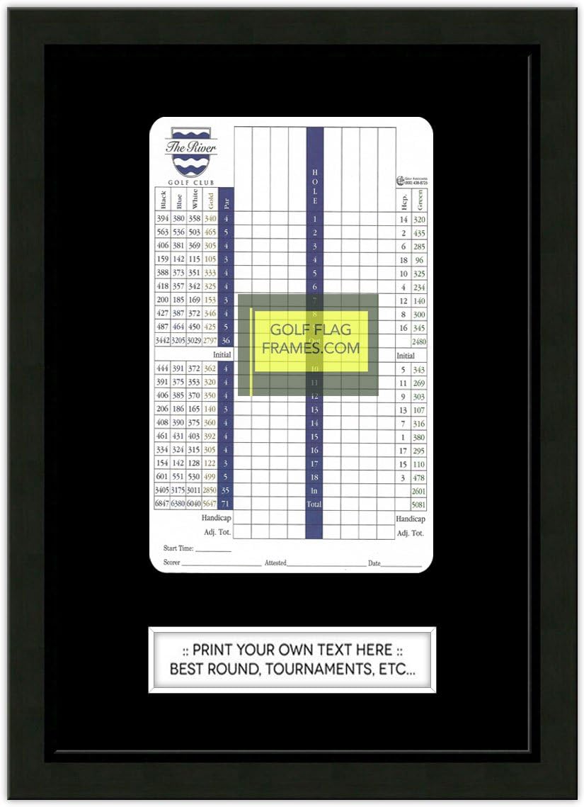Amazon.com - Golf Flag Frames Custom Size Golf Scorecard Frame; Black ...