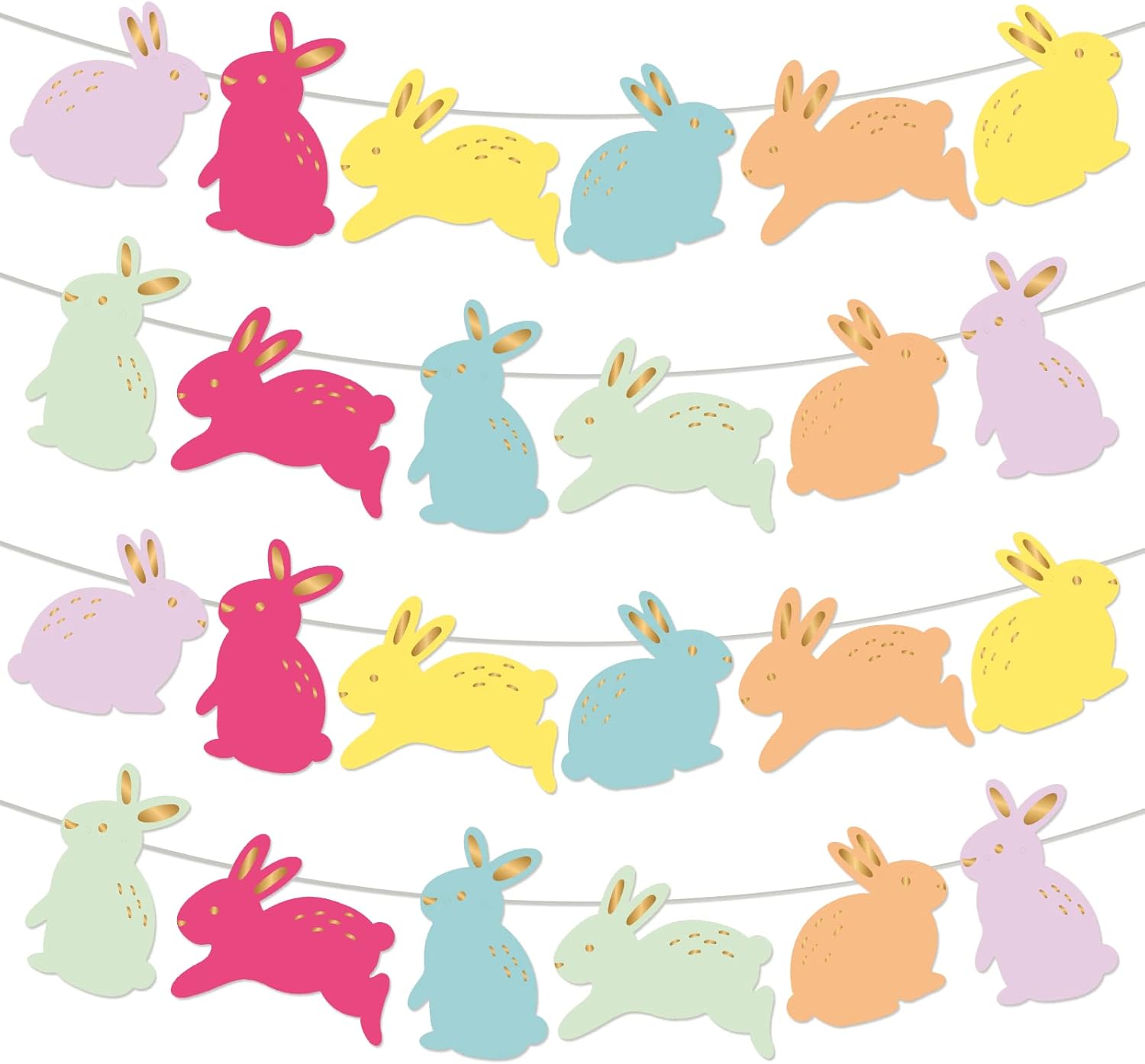 Amazon.com: 4PCS Easter Banner Easter Garland Easter Bunny Banner ...