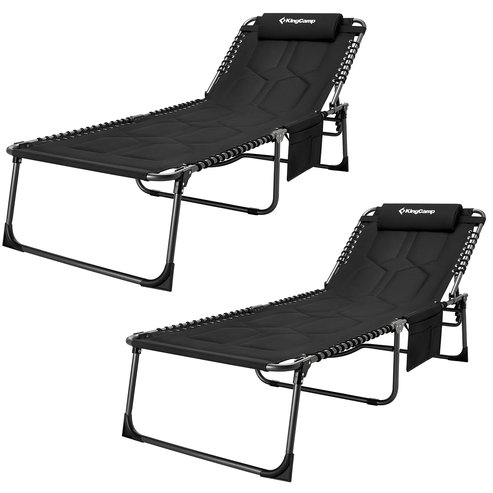 Snapklik.com : KingCamp Set Of 2 Oversize Padded Folding Chaise Lounge ...