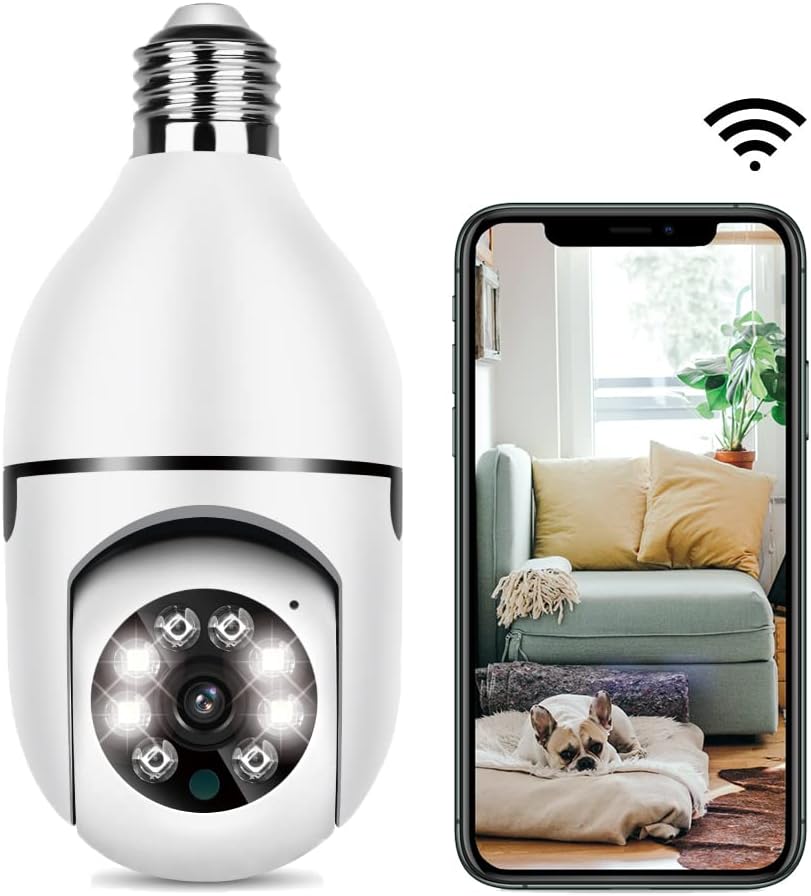 Topiacam Light Socket Security Camera,2.4G WiFi Light Socket Security ...