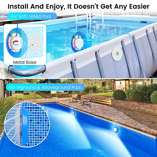 LyLmLe LED Pool Lights, 20W Smart Magnetic Underwater Lights with APP ...