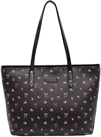 Amazon.com: CATSEA Cute Tote Bag Faux Leather Bow Cherry Shoulder Bag ...