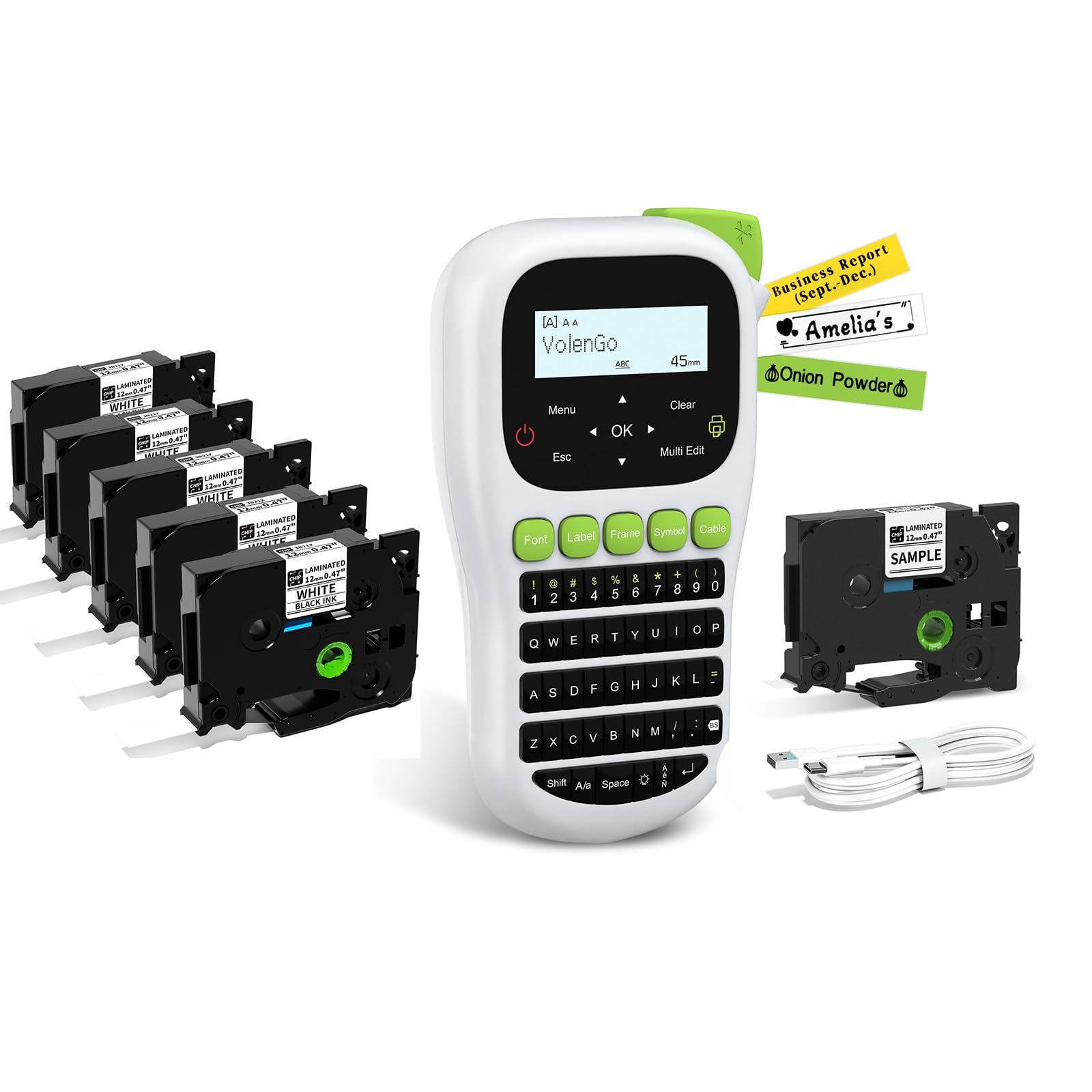 Amazon.com : VolenGo Label Maker Machine with Tape, H1100 Label Maker ...