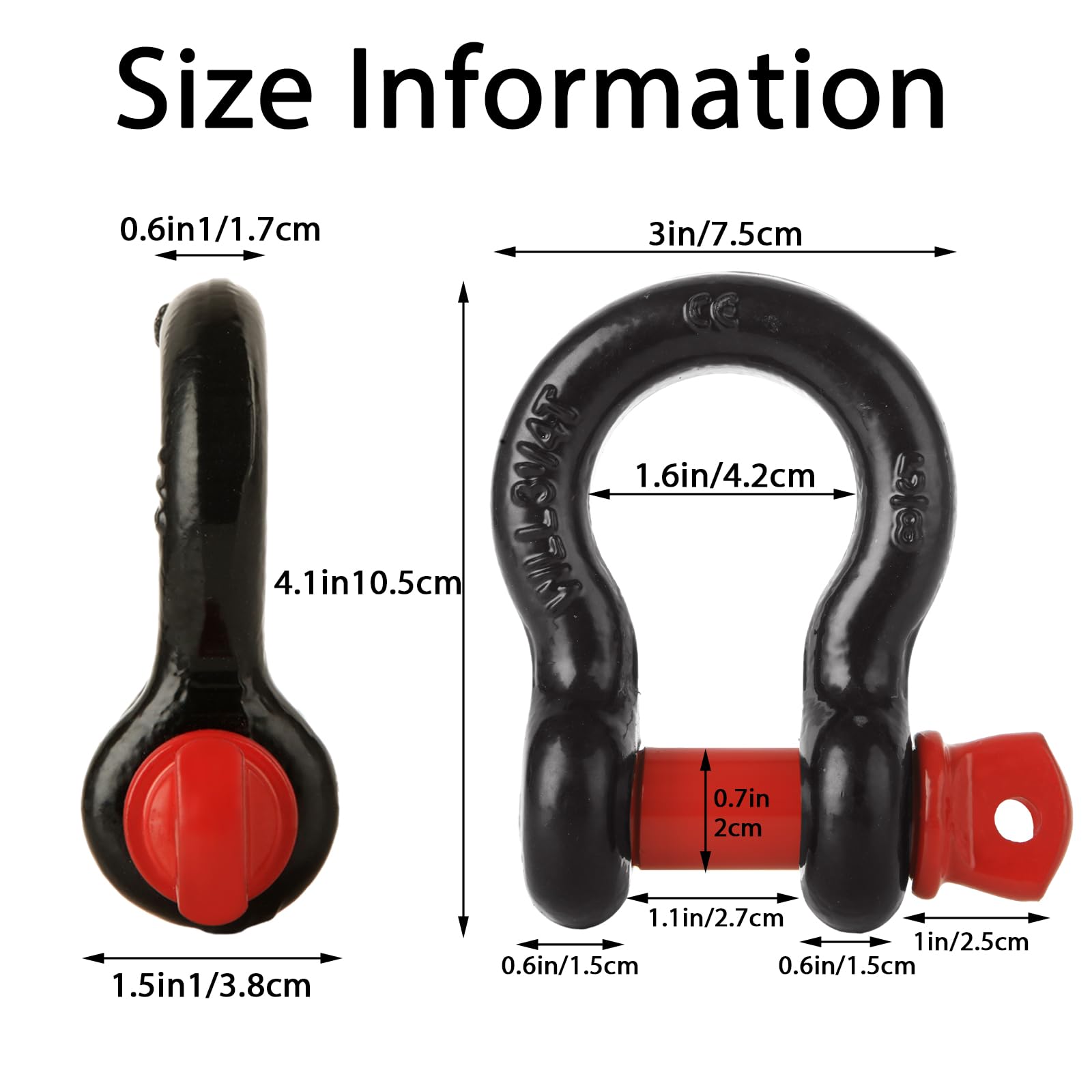 Snapklik.com : 6PCS 5/8 D Ring Shackle 3.25 Ton