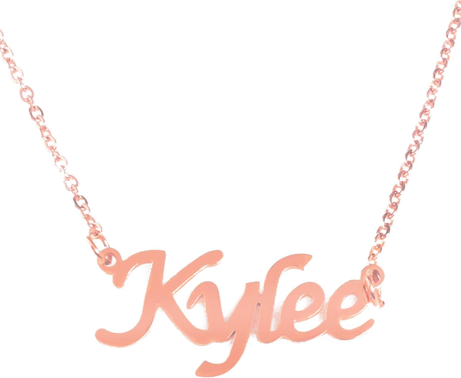 Amazon.com: Kylee Name Necklace 18ct Rose Gold Plated Personalized ...