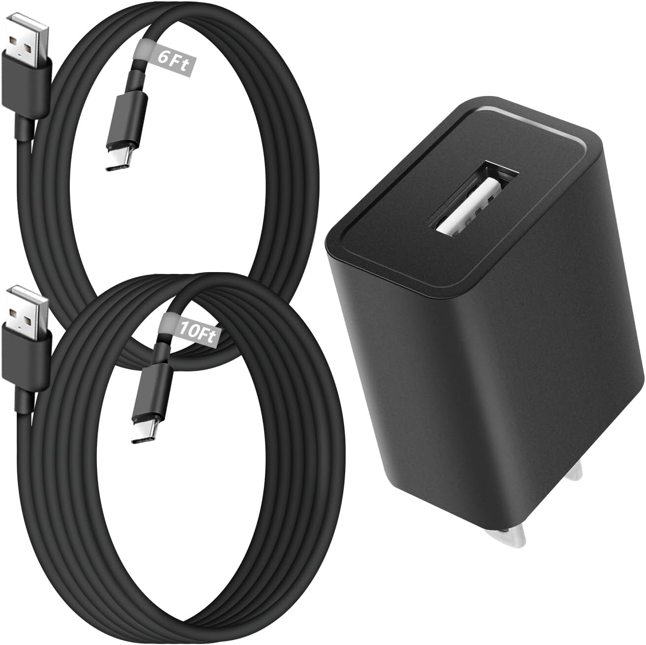 Amazon.com: Fast Charger with 6.6Ft USB Type-C&Micro USB Cable,AC ...