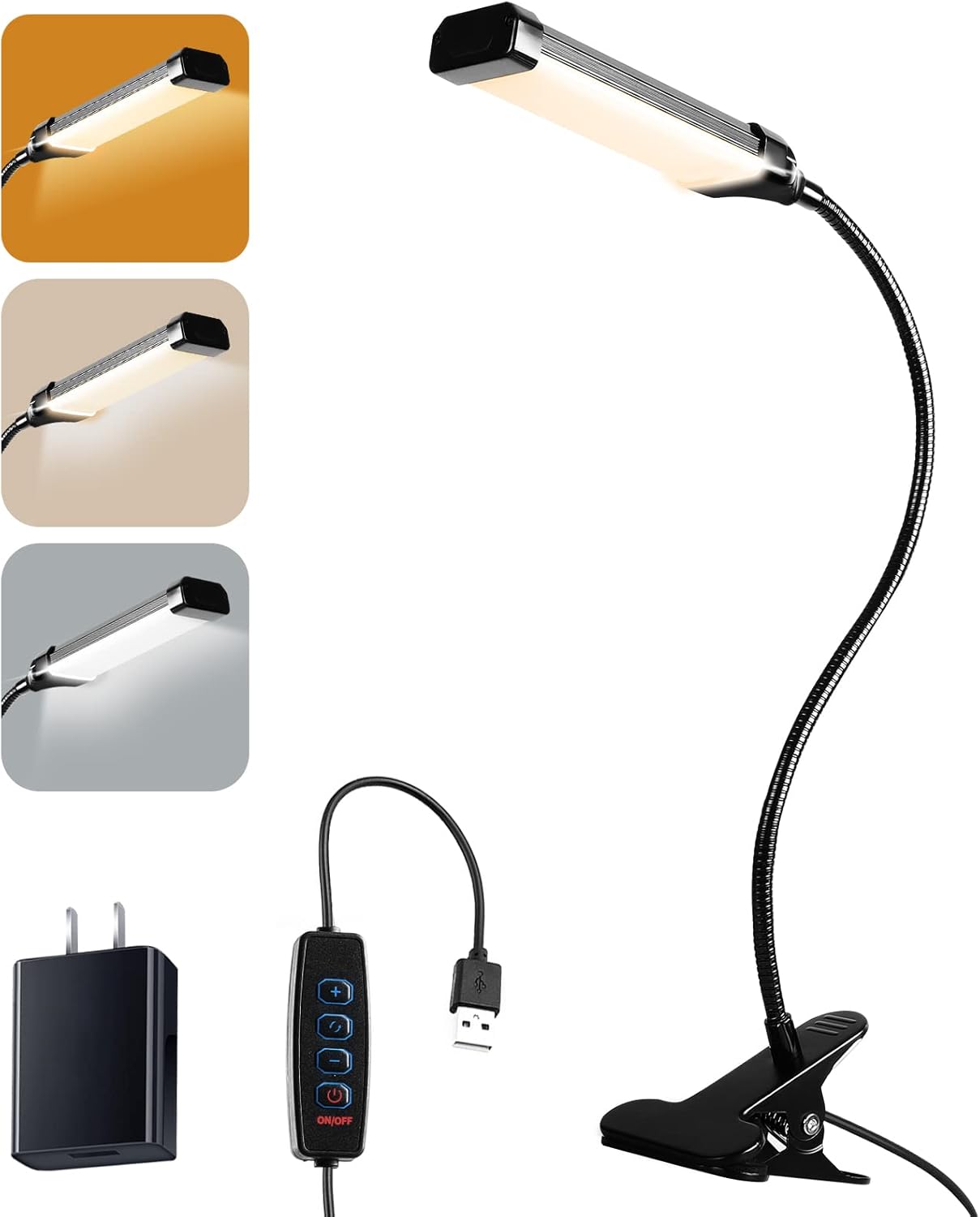 SHGPODA 80 LED Reading Light+ Free Adapter, 3 Color Temperature x 10 ...