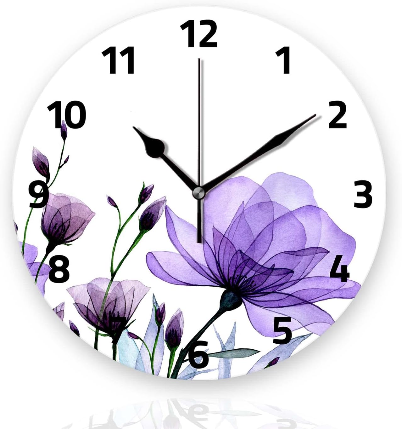 Amazon.com: Tiawutal Battery Operated Wall Clocks 12 Inch,Purple ...