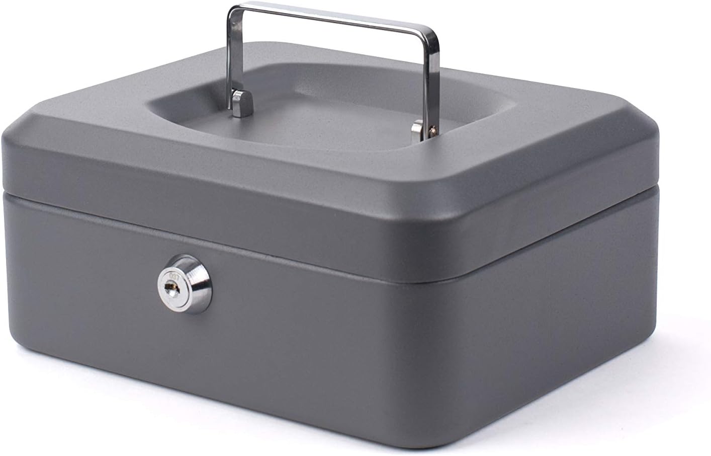 Navaris Lockable Cash Box - Metal Money Box Organiser with Lock for ...