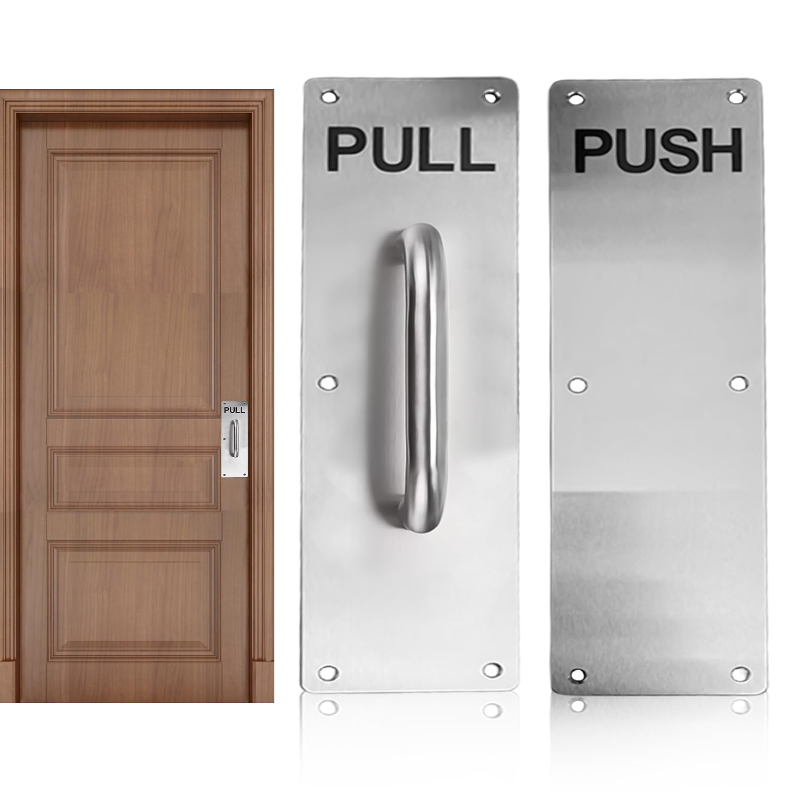 Vegena 2 Pack Pull Push Door Handles, Pull Push Door Plate Handle with ...