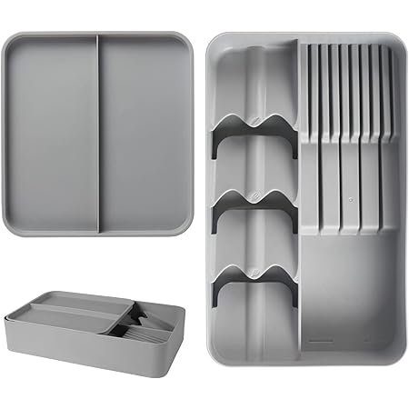 Lifewit Cutlery Drawer Organiser, Compact Utensil Tray for Kitchen ...