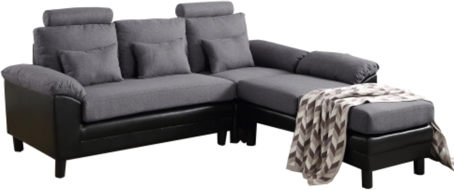 Amazon｜OSJ ソファ 3人掛け 肘掛け ハイバック ファブリック 弾力 自由レイアウト L字 ローソファ 肘付き カウチソファー コーナー 三人掛け sofa グレー (3人掛け ...