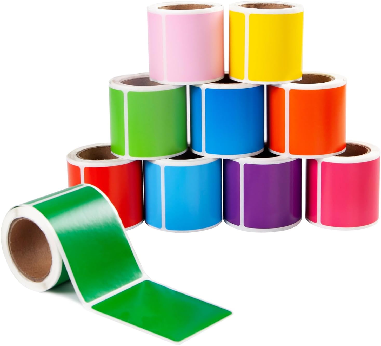 Amazon.com: HXCHYI PACK 10 Rolls 1000 Pcs Colored Labels Stickers,3 x 2 ...