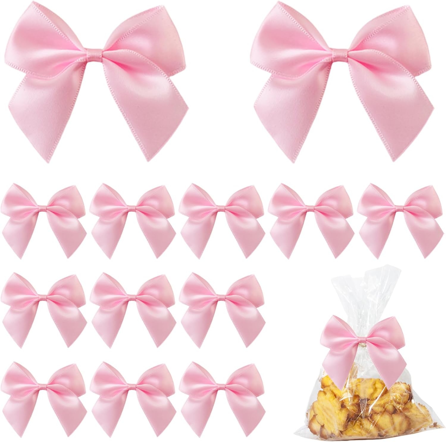 Amazon.com: AIMUDI Baby Pink Satin Bows 5.5" Bows for Gift Wrapping ...