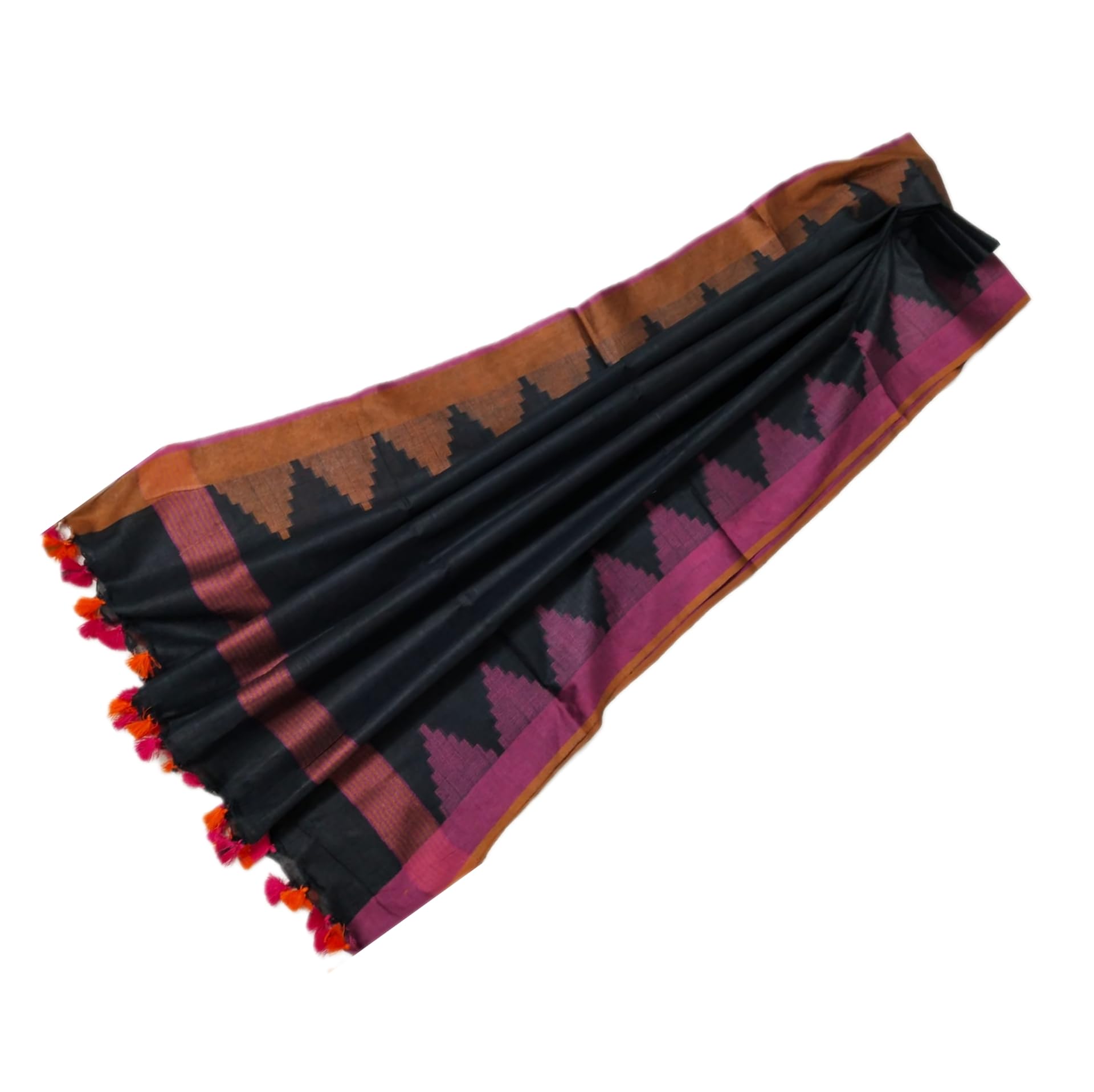 Buy Zafreen Handloom | Women's Bhagalpuri Temple Weaving Semi Linen ...