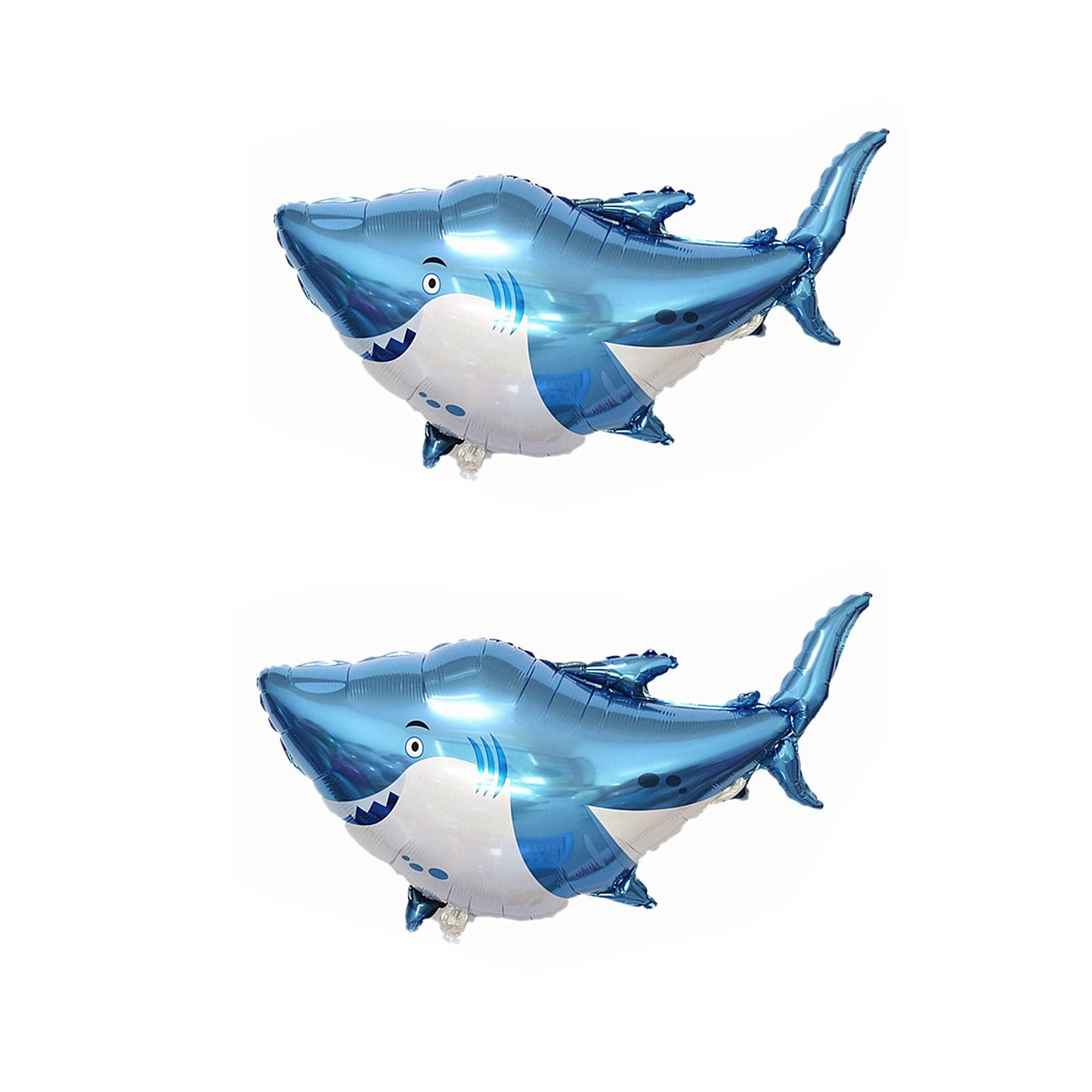Buy 2Pcs Giant Shark Balloons, Blue Large Shark Helium Balloons, Sea ...