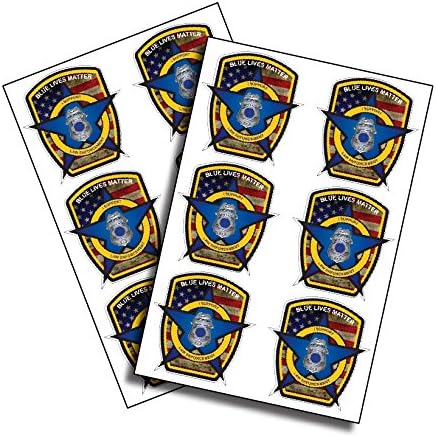 Amazon.com: 12 Pack Thin Blue Line Blue Lives Matter Badge Decal ...