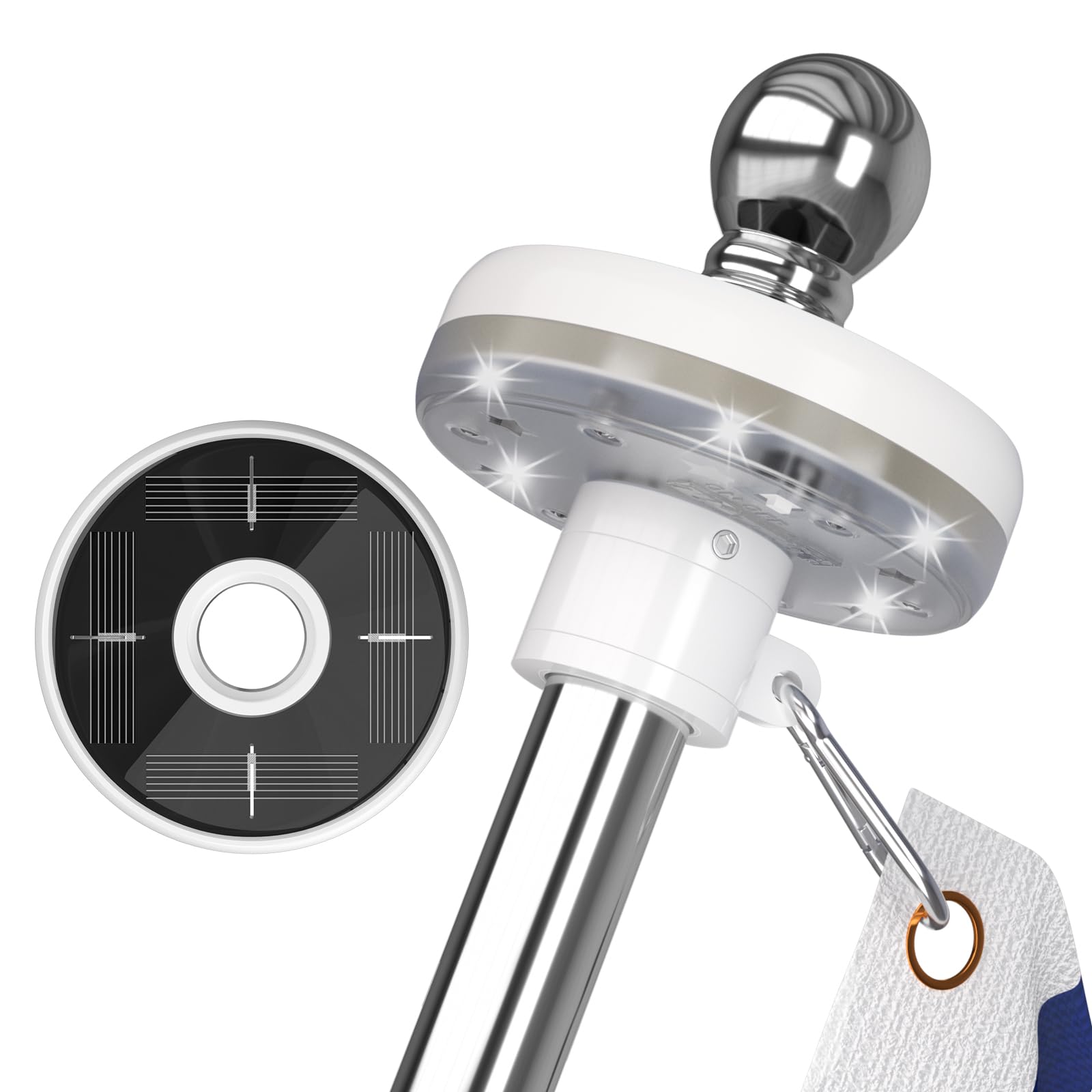 Amazon.com : ZMTECH Flag Pole Solar Light,(1 pc) Solar Flag Pole Lights ...